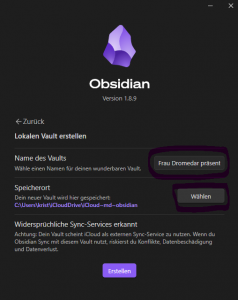 🏗️ Erste Schritte: Obsidian einrichten und den Vault anlegen – Die Frau mit dem Dromedar